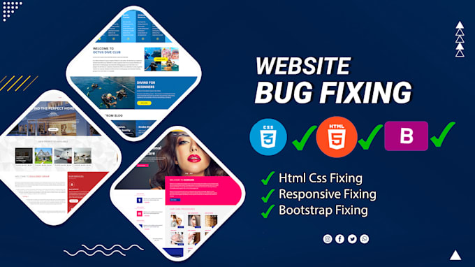 Fix Html Css Bootstraps And Responsive Issues In A Day By Rahila Kanwal