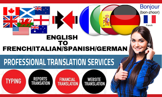 Do Manually English To Chinese French German Italian And Spanish