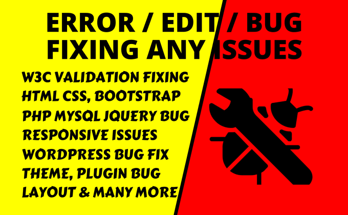 Fix Html Css Javascript Php Mysql Wordpress Bug Error Responsive