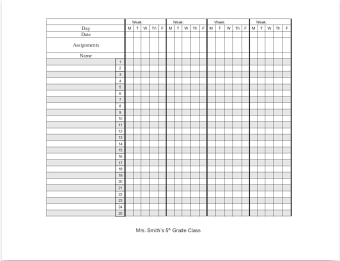 Make You A Custom Teachers Grading Sheet For Class By Mwecs1 Fiverr