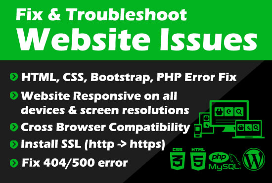 Fix Php Javascript Html Css Responsive And Mysql Issues By Waseem