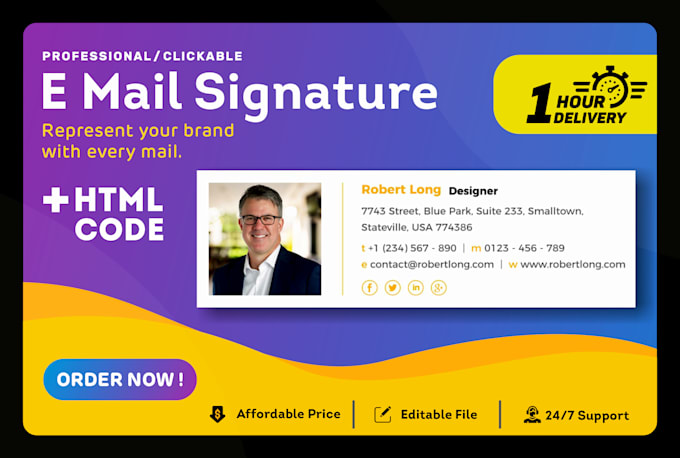 Create Html Email Signature Or Clickable Email Signature By Niravkheni