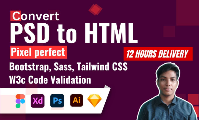 Convert Psd To Html Responsive Website Using Bootstrap By Prodipudoy