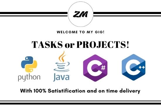 Code Programming Tasks And Projects In Cpp C Sharp Java And Python By