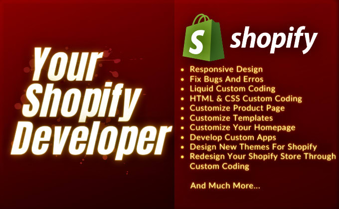 Shopify Developer Shopify Bug Fix Shopify Coder Theme Custom Coding