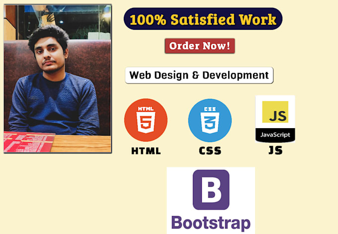 Design Webpages Using Html Css Javascript Bootstrap By Talibmahmud