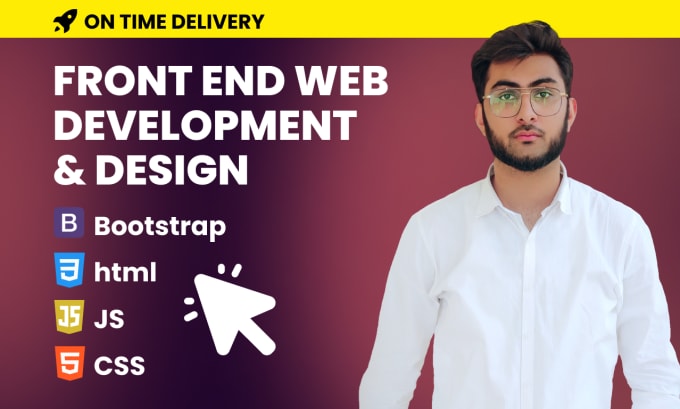 Do Front End Web Development Using Html Css Bootstrap Js By