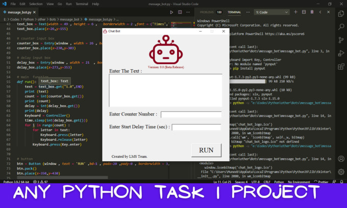 Do Python Programming Tasks And Coding Algorithms With Gui By Muneeb