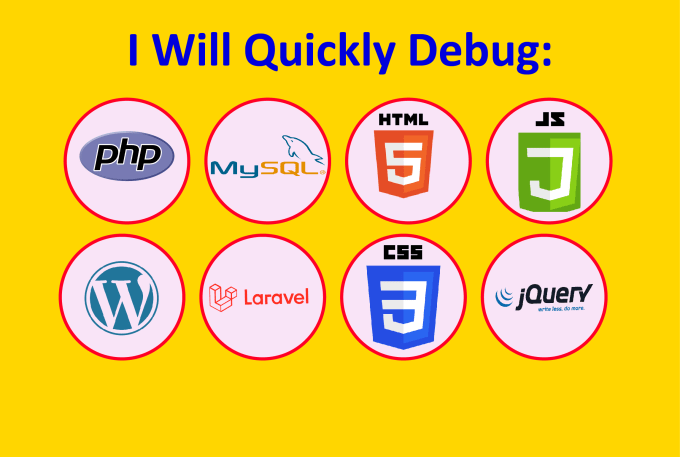 Debug Fix Errors In Php Mysql Laravel Javascript Jquery Code By