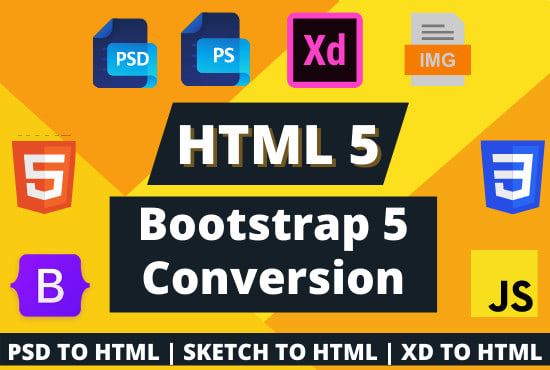 Convert Psd Sketch Xd Png Etc To Html With Responsive By Safia