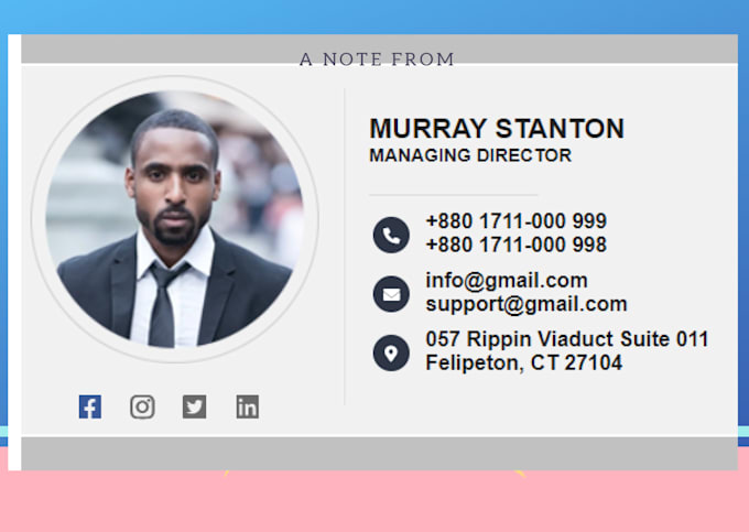 Create Clickable Html Email Signature By Manikdk20 Fiverr