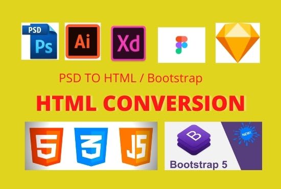 Convert Psd To Html5 Bootstrap5 Responsive By Md Tarek1999 Fiverr