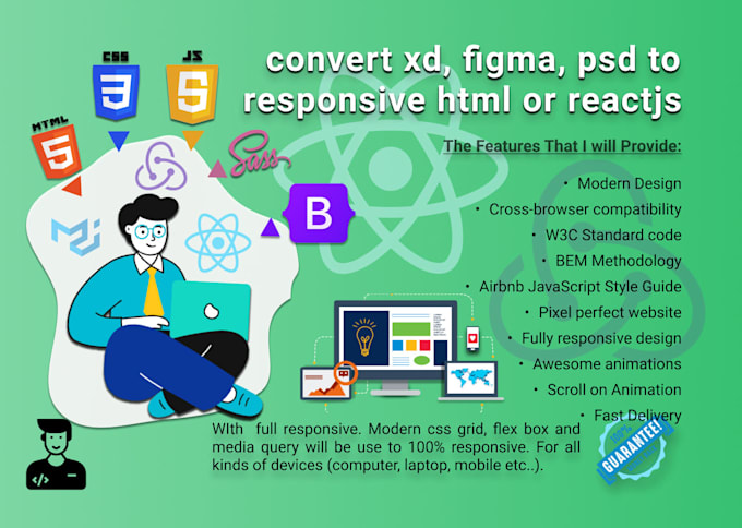 Convert Xd Figma Psd To Responsive Reactjs Website By Mks247tamin