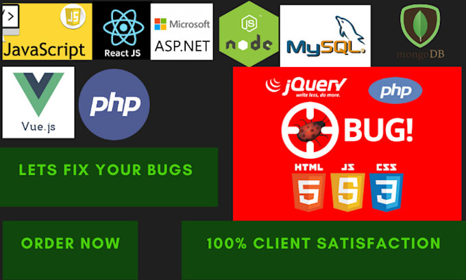 Fix Html Css Jquery Javascript React Js Vuejs Svelte Js Nodejs