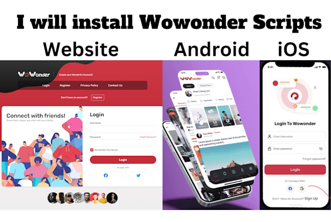 Install Wowonder Website Android And Ios Apps By Tech Studio 1 Fiverr