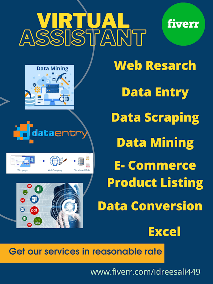 Be Your Virtual Assistant For Data Entry Web Research Data Mining
