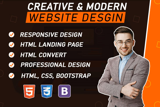 Design Develop A Custom Responsive Website In Html Css Javascript