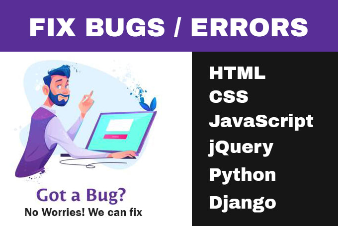 Fix Bugs And Errors Html Css Javascript Jquery Django In Website By