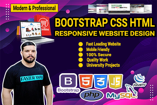 Develop Bootstrap Website And Do Html Css Js Jquery Php Mysql Web Work By Afaqshahidgk Fiverr