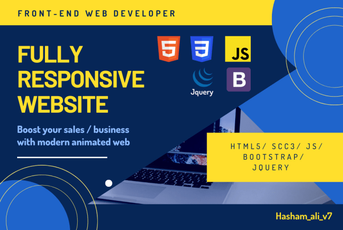 Be Your Front End Web Developer With Html Css Bootstrap Js Jquery By