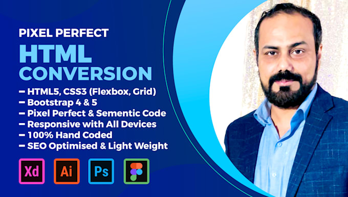 Do Responsive Html5 Css3 Perfect Conversion From Psd Or Figma By