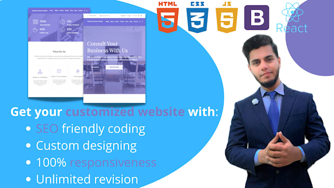 Develop Custom Html Css Javascript React Js And Node Js Website By Danishbukhari Fiverr