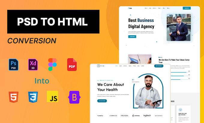 Convert Psd To Html Figma To Html Css Responsive Bootstrap5 By
