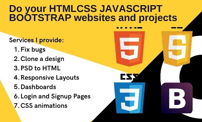 Do Html Css Javascript Bootstrap Websites And Projects By Shahmuhammad Fiverr