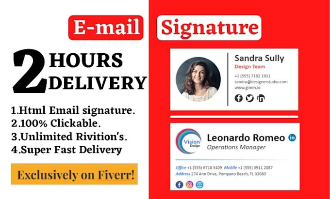 Create Clickable Html Email Signature Or Gmail Signature By Mplabon55