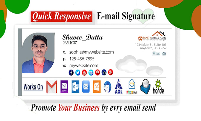 Create Quick Responsive Clickable Html Email Signature By Shuvro Dutta