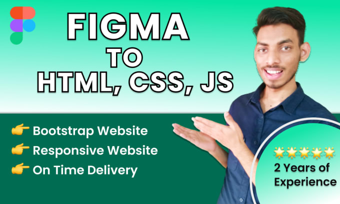 Convert Figma To Html Css Bootstrap Javascript Responsive Website By