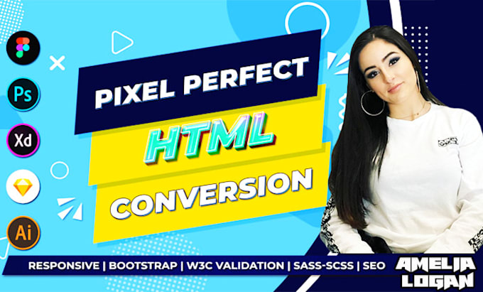 Convert Psd Xd Figma To Html Bootstrap Tailwind Css By Amelia Logan