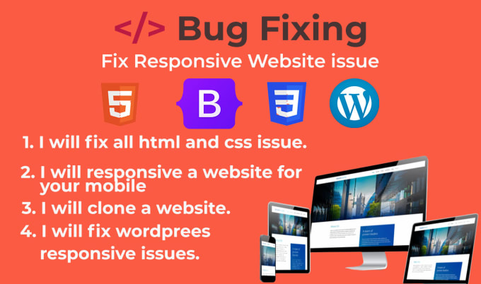 Do Responsive Website Using Html Css And Html Css Bug Fixing By Ba Tech