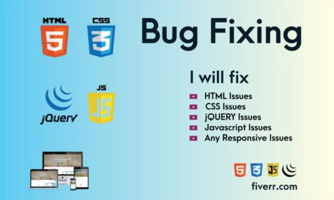 Do Bug Fixing Of Html Css Javascript Php Ajax Wordpress By Dk Web Dev