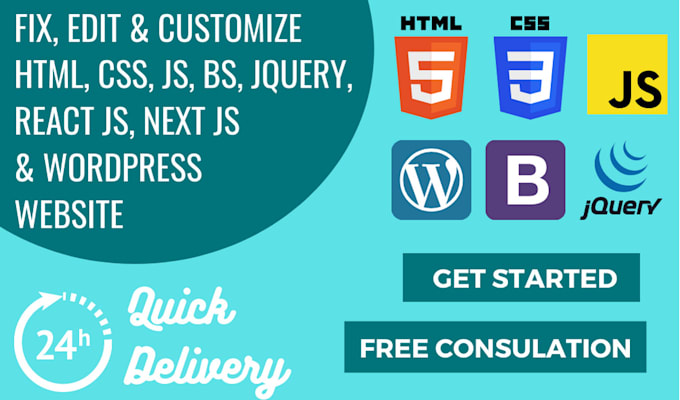 Fix Html Css Bootstrap Js Jquery Php And Wordpress Bugs By