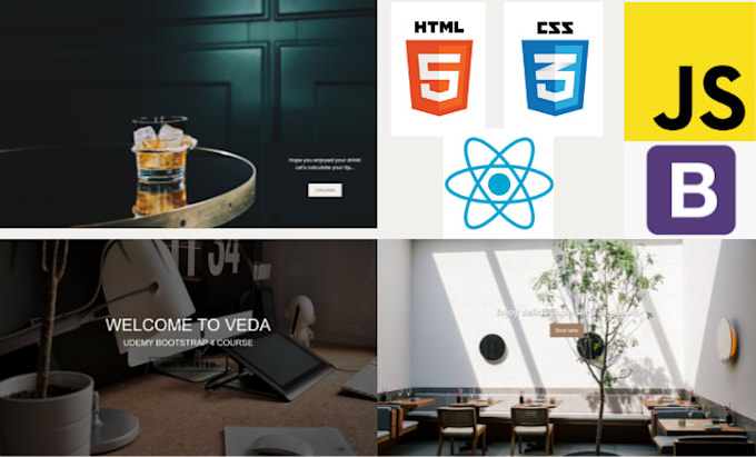 Create Responsive Websites In Html Css Bootstrap Javasript React By