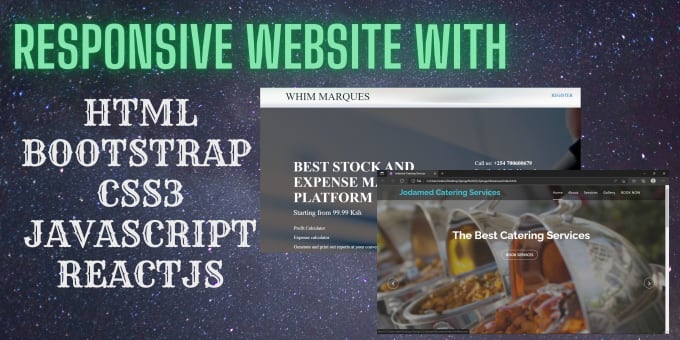 Create A Responsive Website In Html Css Javascript Reactjs And