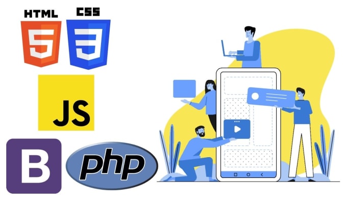 Do Anything Using Html Css Bootstrap Js Jquery Php Mysql By