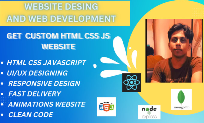 Make Custom Responsive Html Css Javascript Website For You By