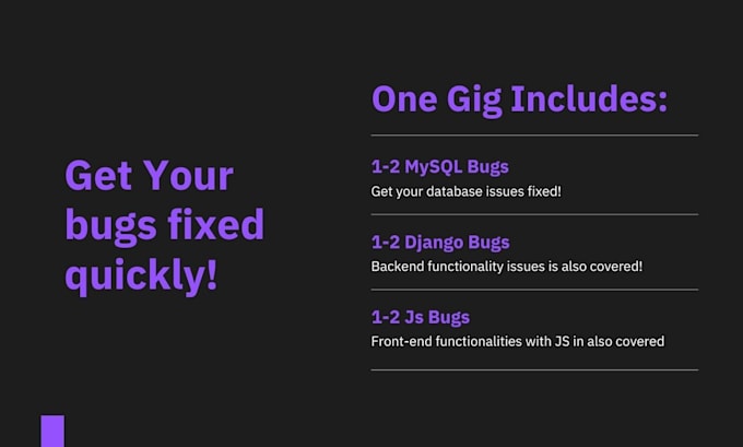 Fix Mysql Javascript And Django Bugs For You By Osafalisayed Fiverr