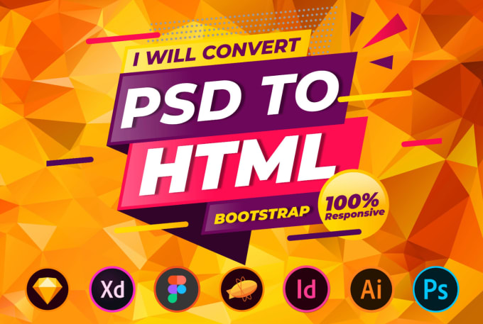 Convert Your Psd Figma Sketch Pdf To Responsive Webpages Using Html