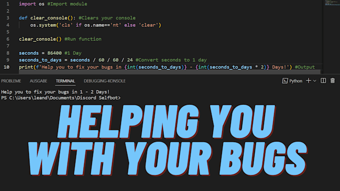 Fix Your Python Bugs By Brawllolhd Fiverr