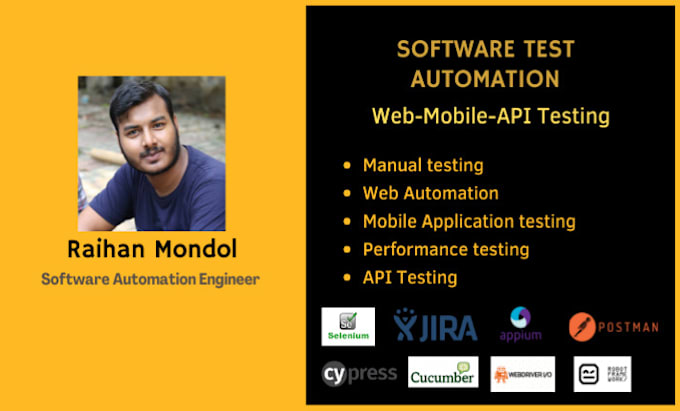 Do Manual And Automation Testing For Web Mobile And Api By Qa Raihan