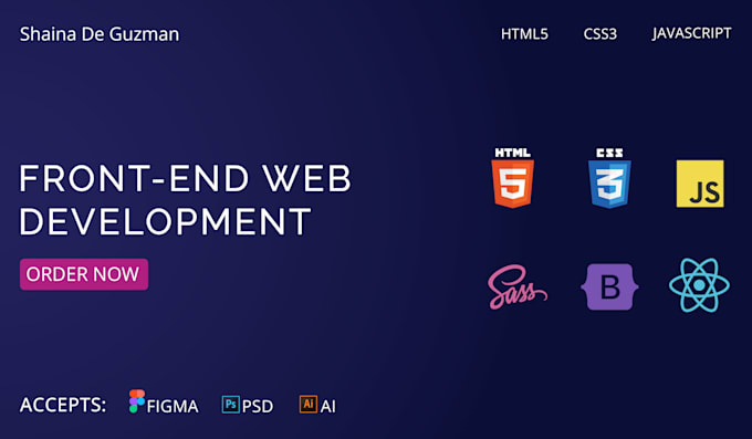 Create Custom And Responsive Website In Html Css Javascript By Shainadg Fiverr