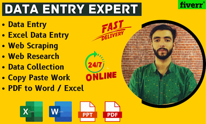 Do Excel Data Entry Scraping Typing Data Entry Copy Paste Virtual