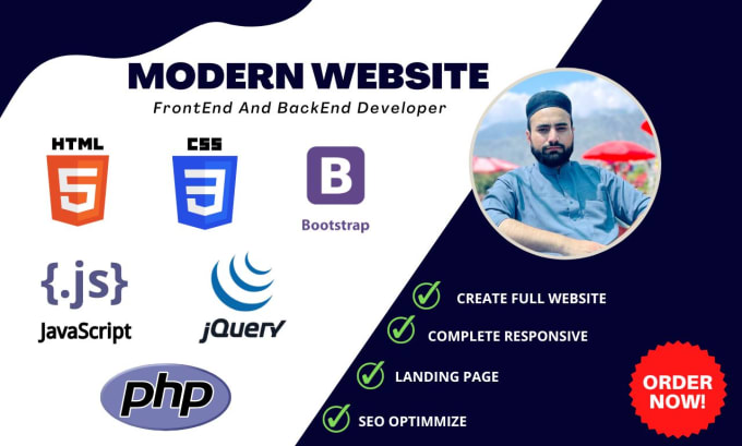 Develop Html Css Javascript Bootstrap Responsive Website By
