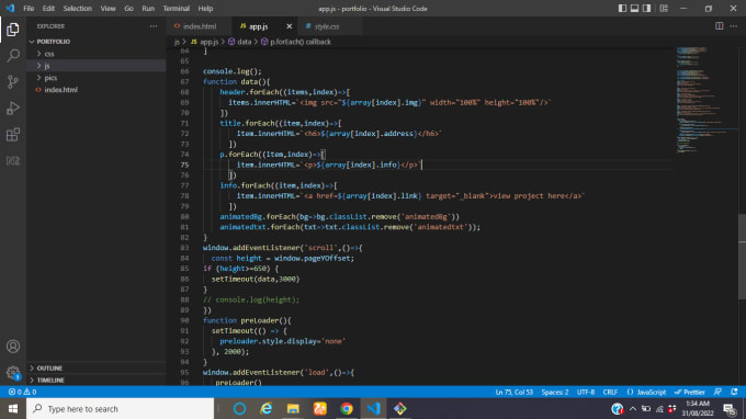 Do Html Javascipt Css Assignment With Javascript Projects By Tofoski