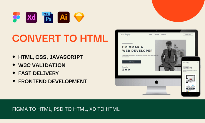 Convert Figma To Html Psd To Html Xd To Html Responsive Website By