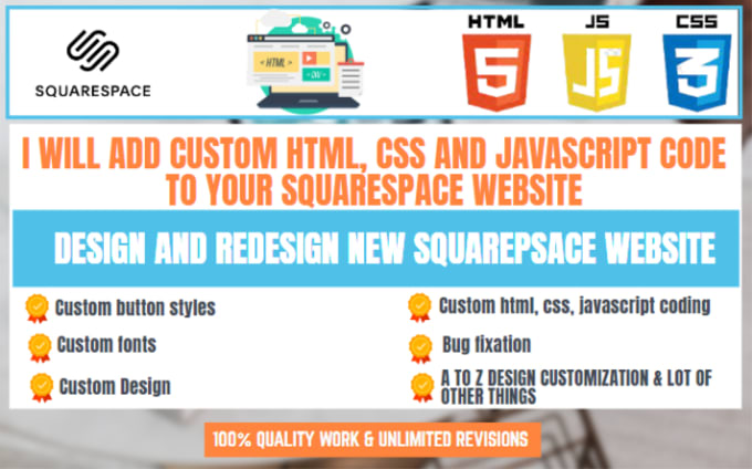 Design Customize Add Html Css And Js Code To Your Squarespace