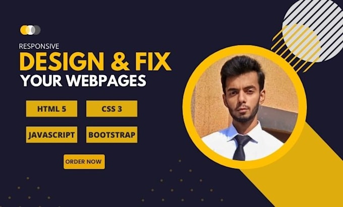 Design And Fix Html Css Bootstrap And Javascript Web Pages By Afaq